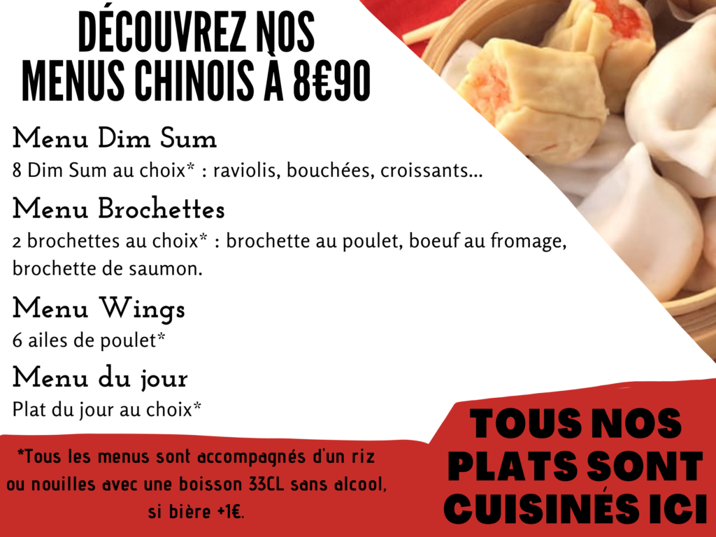 Nos menus chinois - Dai's House